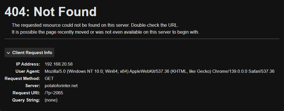 nginx and custom error pages… | Potato For Internet